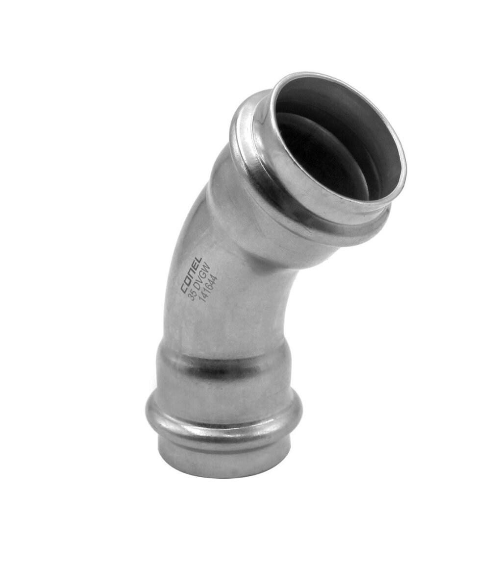 Connect Inox Edelstahl Pressfitting Bogen 18mm 45° kurze Ausführung ...