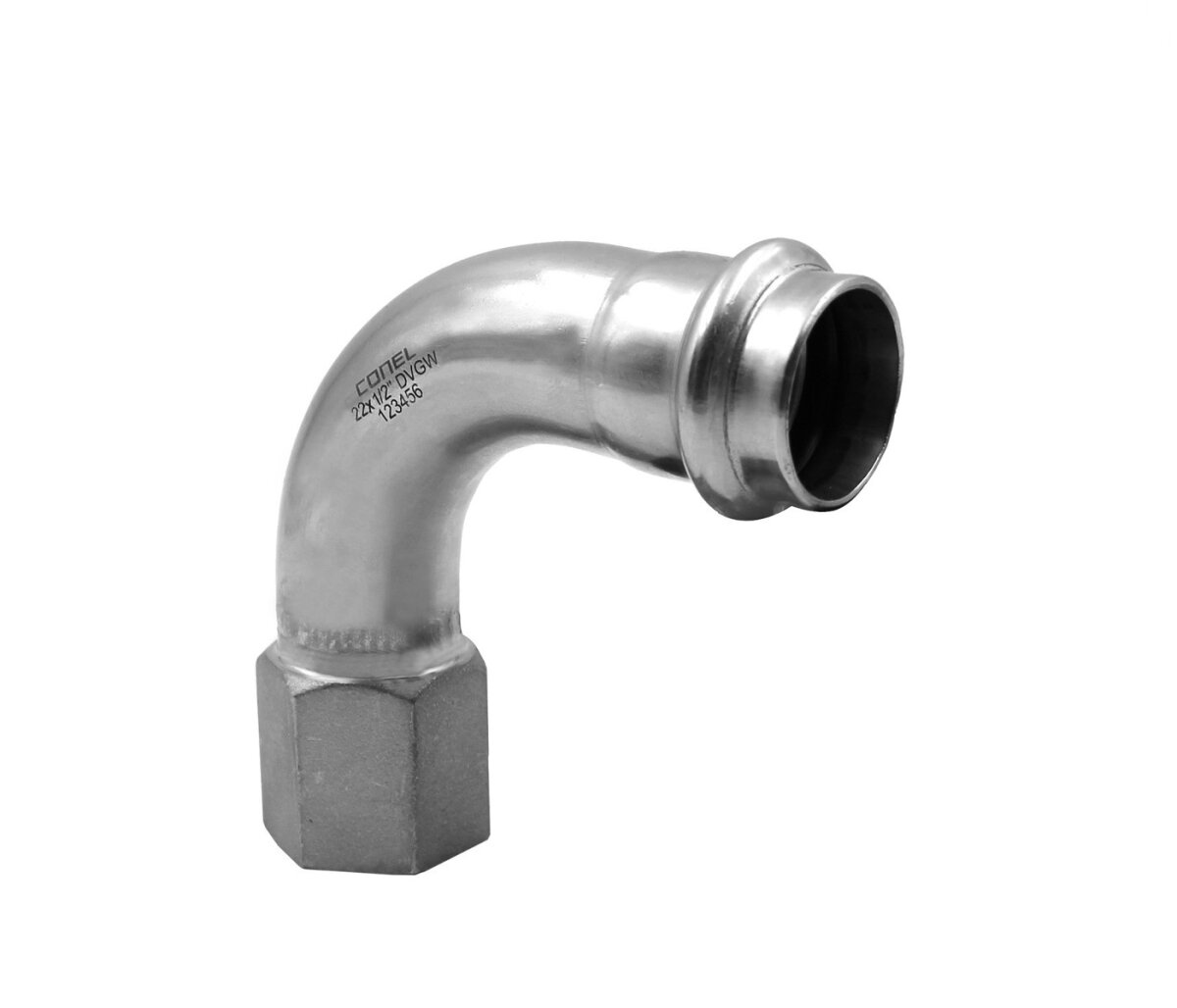 Connect Inox Edelstahl Pressfitting Bogen 15mm x 1/2" IG 90°, 18,50
