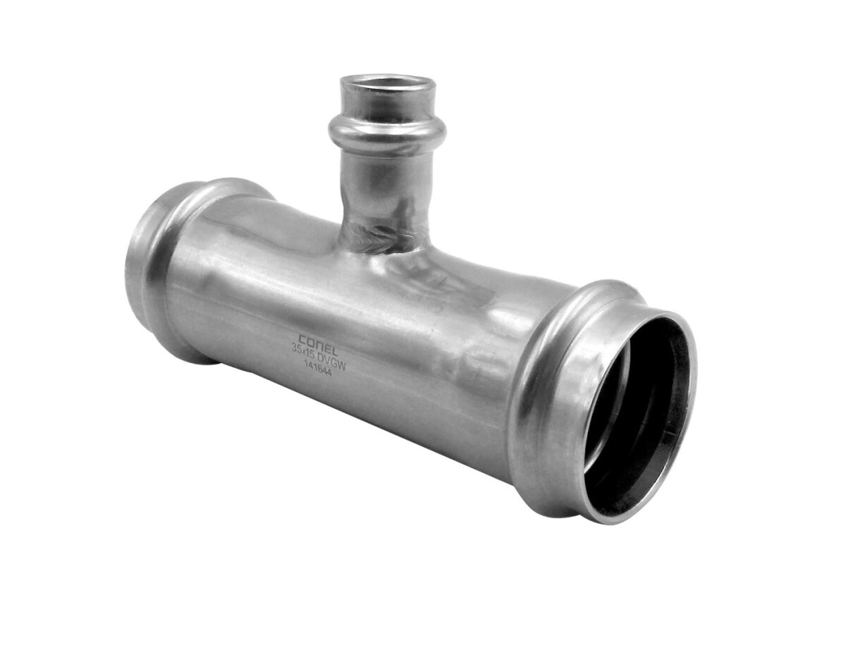 Connect Inox Edelstahl Pressfitting T-Stück 22x18x22mm, 15,50