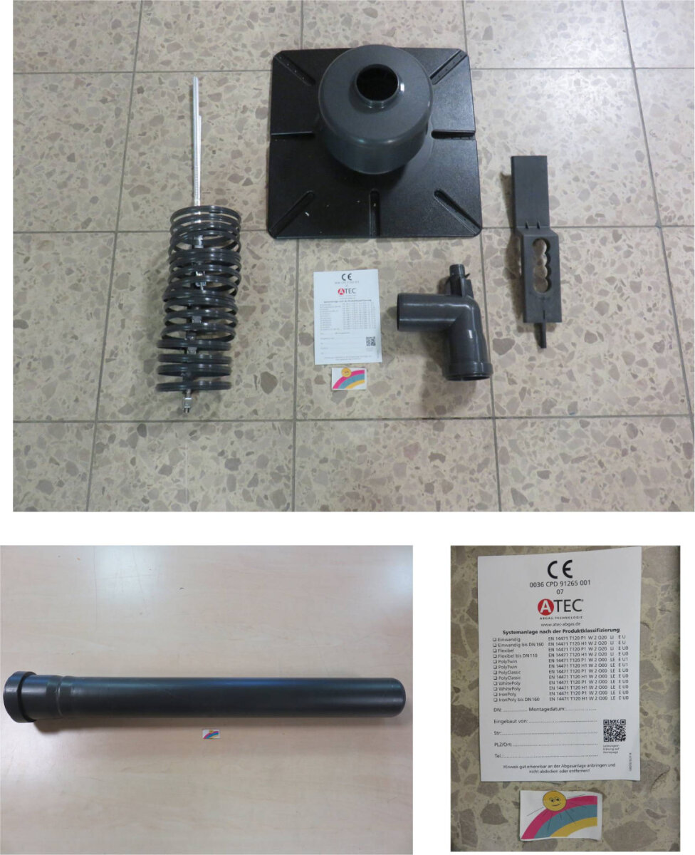 12m SET ATEC COSMO Abgassystem Grundpaket Set DN80 starres Abgassyste ...