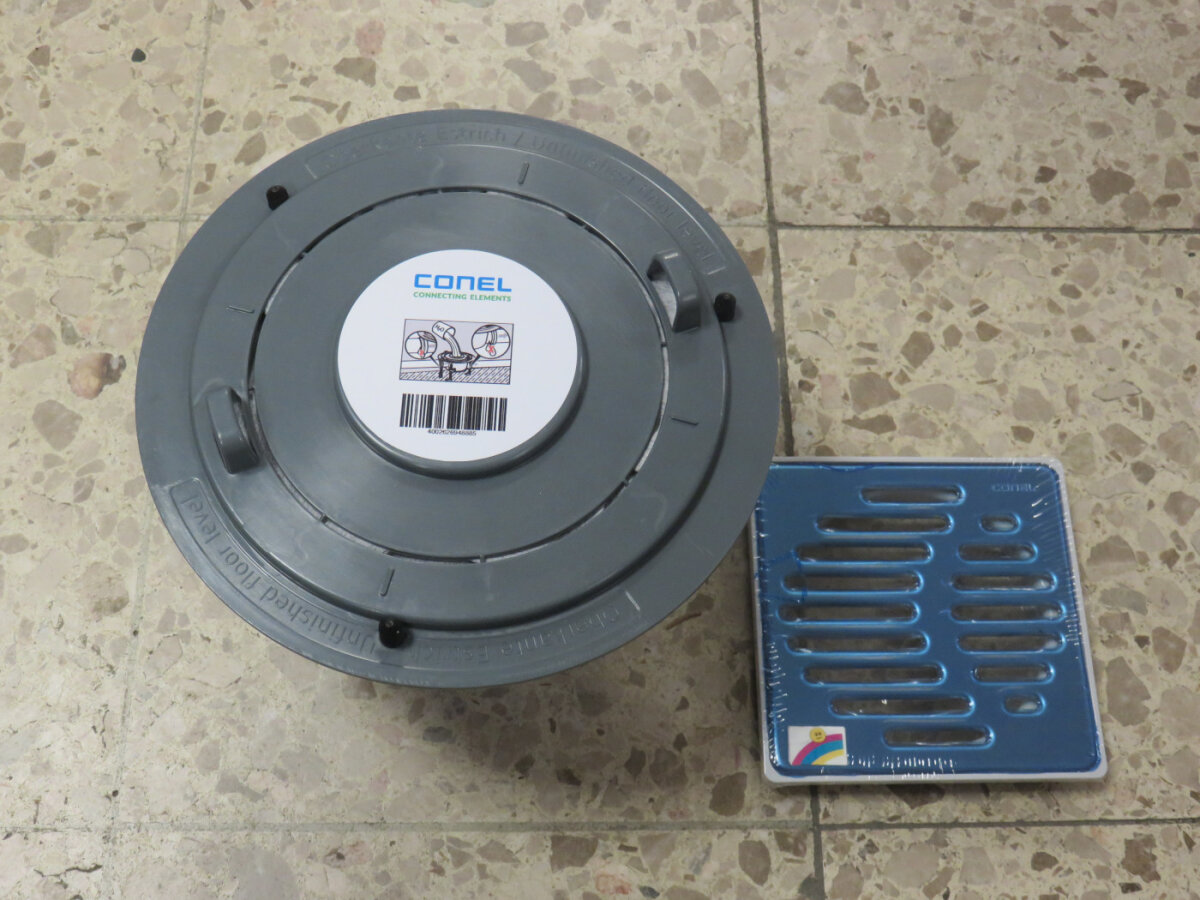 Conel Drain Plus Bodenablauf DN50 senkrecht mit Dichtflansch + Aufsat, 59,90