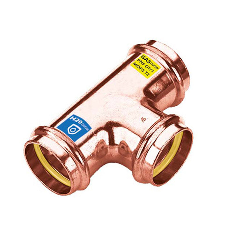 Frabo Gas - Wasser Kombifitting Pressfitting V Kontur T-Stück 18 mm ...