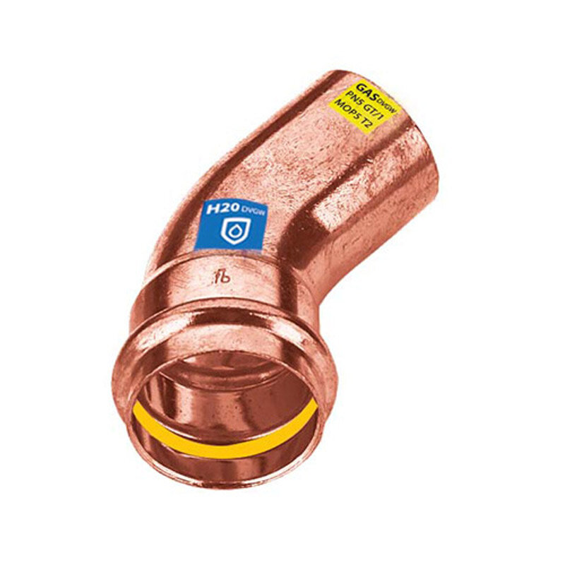 Frabo Gas - Wasser Kombifitting Pressfitting V Kontur Bogen 45° IG/AG ...