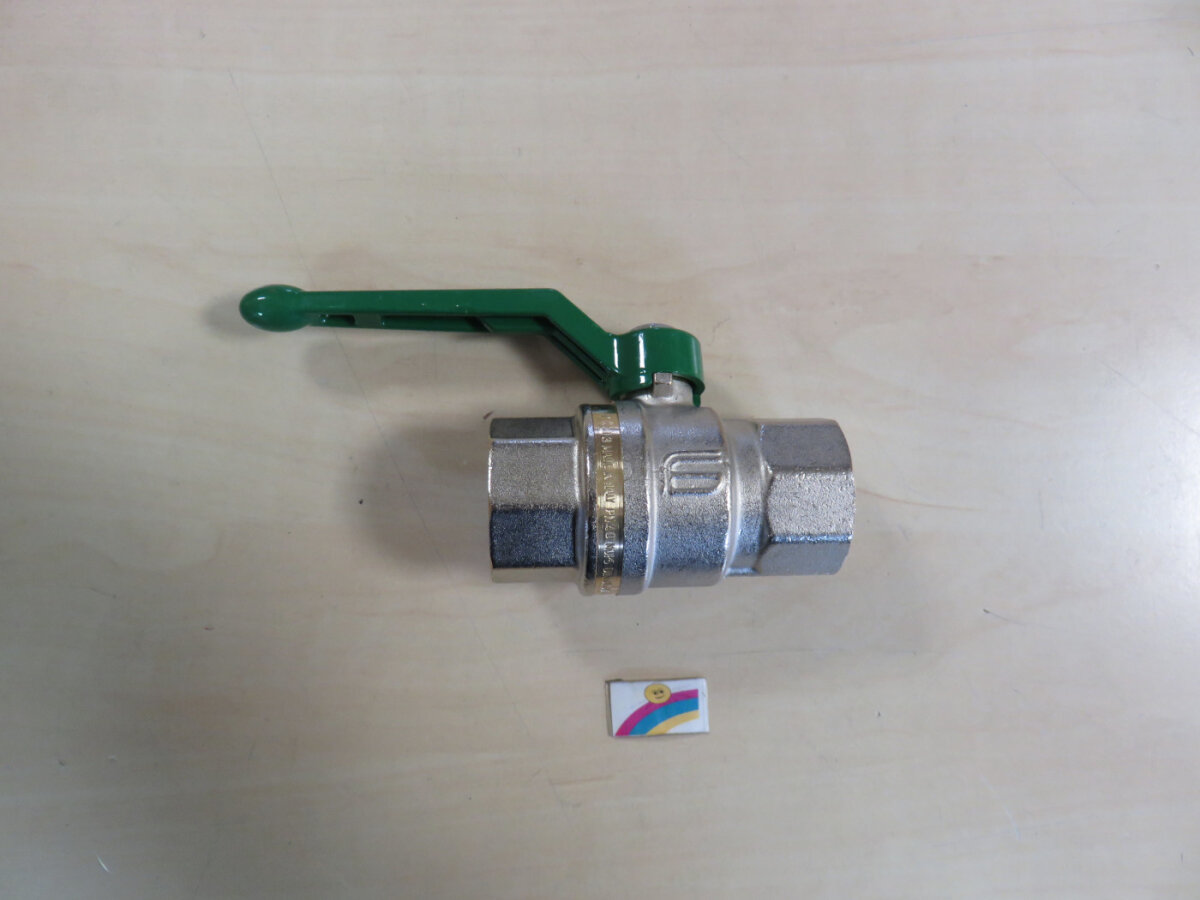 Trinkwasser Kugelhahn 1/2" IG DN15 PN40 messing Hebelgriff grün DVGW, 10,90